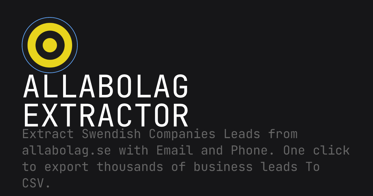 Allabolag Extractor - Scrape Swendish Companies from allabolag to CSV